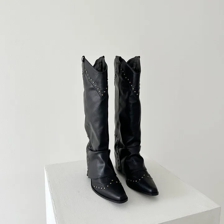western layered boots (2color) - 에이블리 스토어