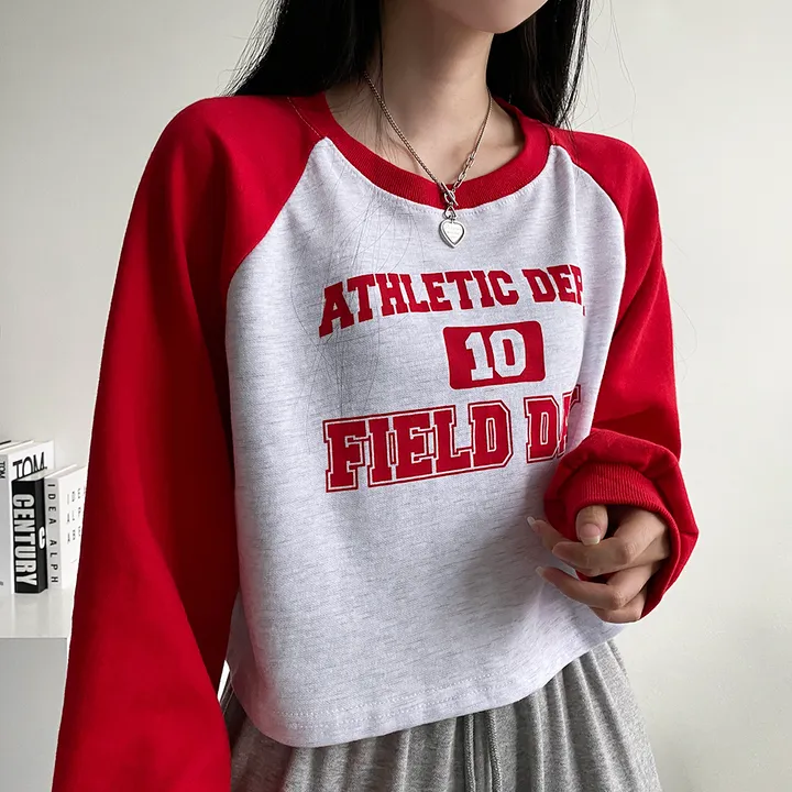 [y2k/긴팔!] 데이나그랑 크롭 긴팔티셔츠 4color - 에이블리 스토어