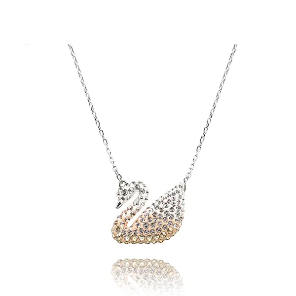 스와로브스키 5215034 Iconic Swan 샴페인 스완 목걸이 - 에이블리 스토어