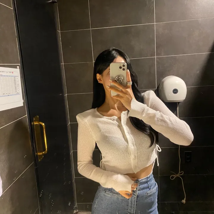 스트링 니트 가디건 4col - 에이블리 스토어