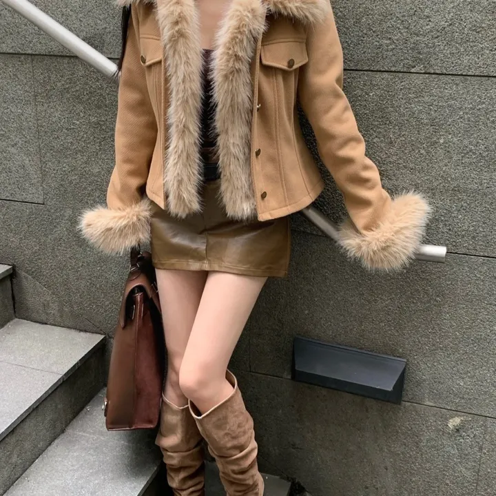 greece fur jacket - 에이블리 스토어