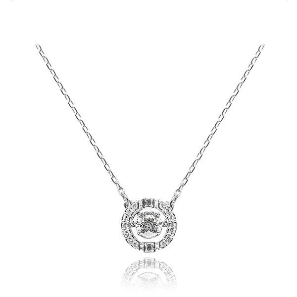 스와로브스키 5286137 Sparkling Dance Round 라운드 스톤 목걸이 - 에이블리 스토어