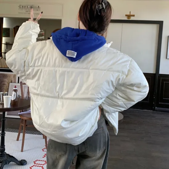 유광 후드집업 패딩 일체형 데일리 캐주얼 점퍼 3063# - 에이블리 스토어