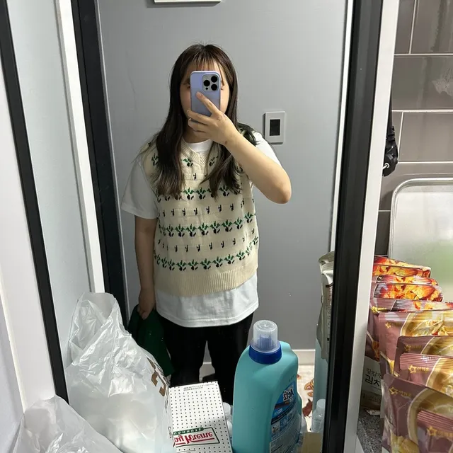 새싹 봄니트조끼(4col) - 에이블리 스토어