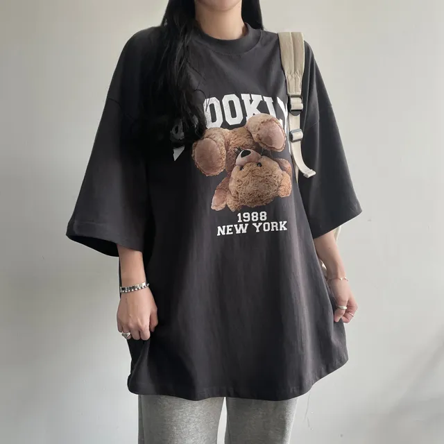 3XL 당일발송[빅사이즈/남녀공용] 1988 곰돌이 루즈 베어 반팔티셔츠 4COLOR - 에이블리 스토어