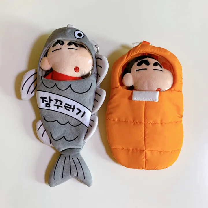 [정품] 짱구는 못말려 짱구 미니 인형 침낭 붕어빵 봉제 필통 파우치 세트 - 에이블리 스토어