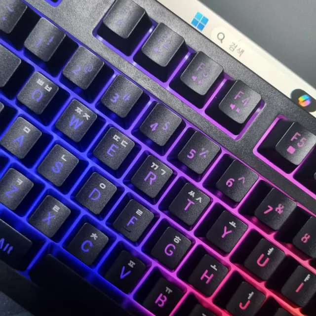 K150 텐키리스 레인보우 LED 게이밍 멤브레인 키보드 블랙 - 에이블리 스토어