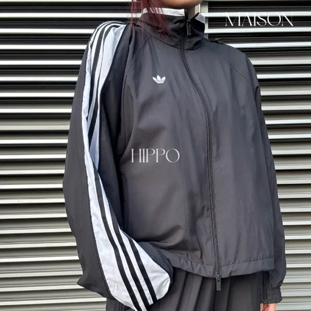 아디다스 오리지널 아딜레니엄 3 루즈핏 트랙탑 저지 바람막이 자켓 블랙 JX9204 - 에이블리 스토어