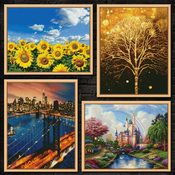 액자형 보석십자수 43x54 풍경 명화그리기 비즈 큐빅 다이아몬드 페인팅 - 에이블리 스토어