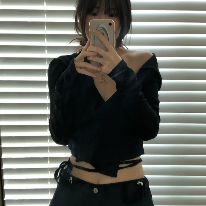 헤이즈 언발 랩 t (4color) - 에이블리 스토어