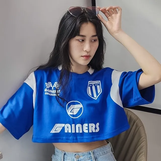 세미 크롭티 배꼽 짧은 여름 반팔 y2k 티셔츠 4color - 에이블리 스토어