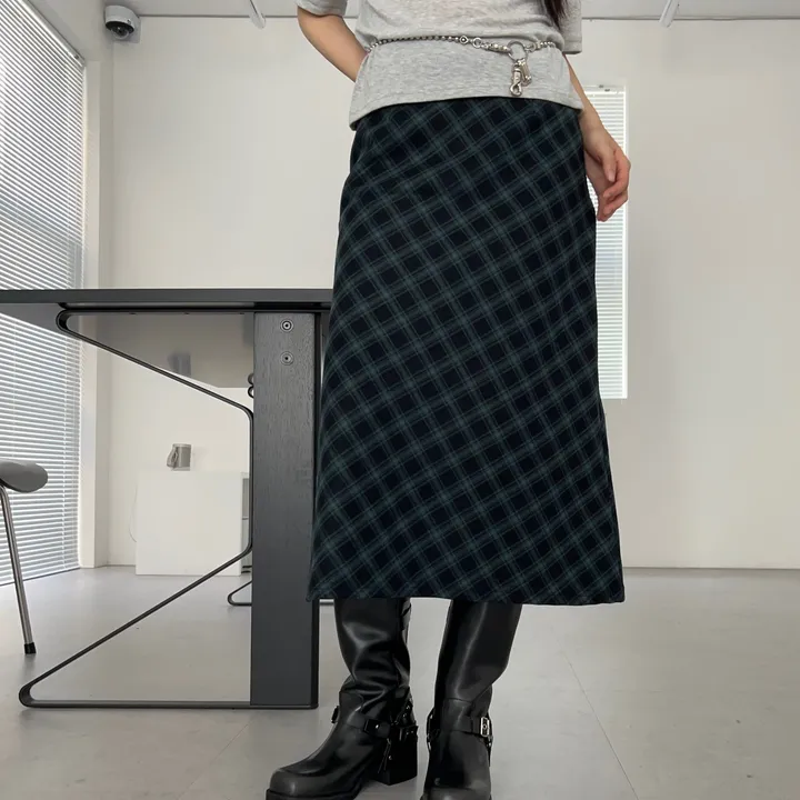 check midi skirt (3color) - 에이블리 스토어
