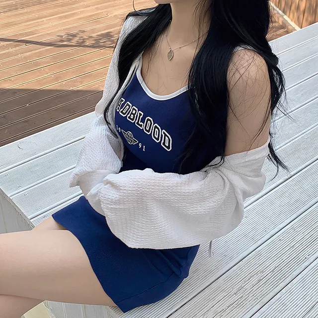 y2k 블러디 레터링 민소매 나시원피스 ops - 4color - 에이블리 스토어