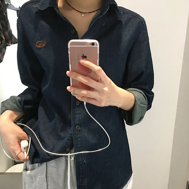 [빈티지mood] Uro 데님 셔츠 남방 (2color) - 에이블리 스토어