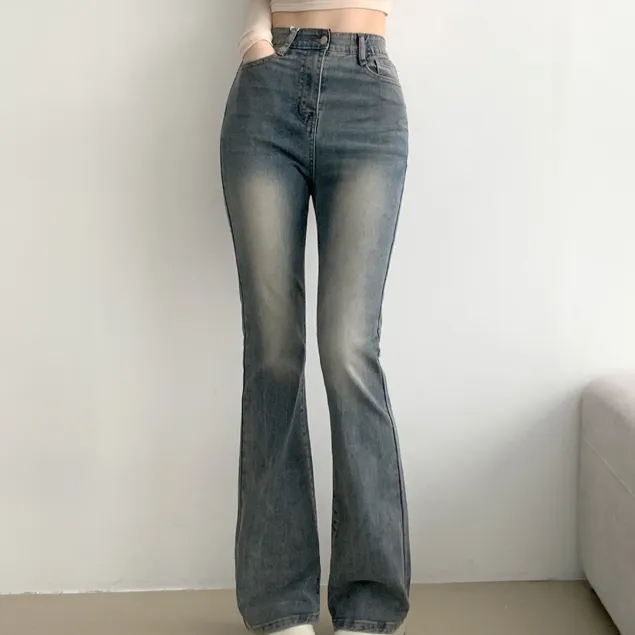 누적10만장💕[인생핏/3단기장] 디서 히든밴딩 워싱 Y2K 부츠컷 데님팬츠 - 에이블리 스토어