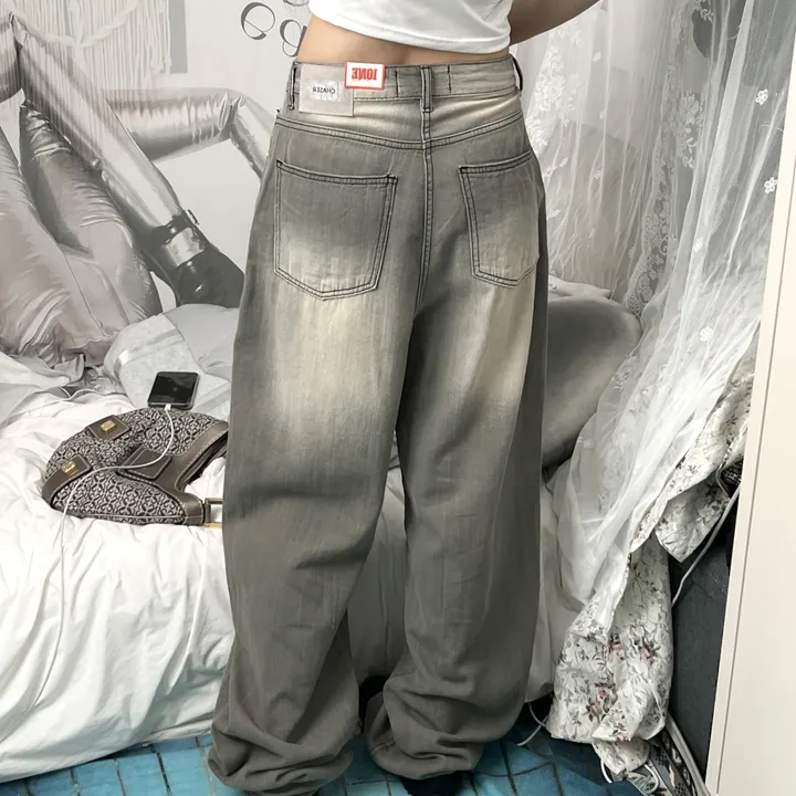 haru soft wide denim wide pants - 에이블리 스토어