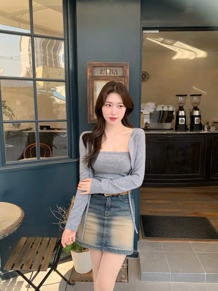 [SET] トップノースリーブカーディガン2ピースセットアップ | ファッション通販サイト NUGU