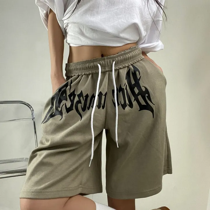 [🖤힙/스트릿/버뮤다팬츠/남녀공용/레터링/Y2K/댄스복] 앞 레터링 버뮤다 반바지 4color - 에이블리 스토어